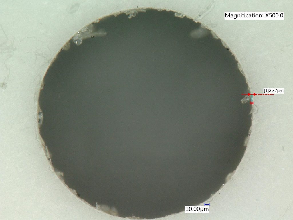 Laser micromachining of thin PMMA film - NKT Photonics